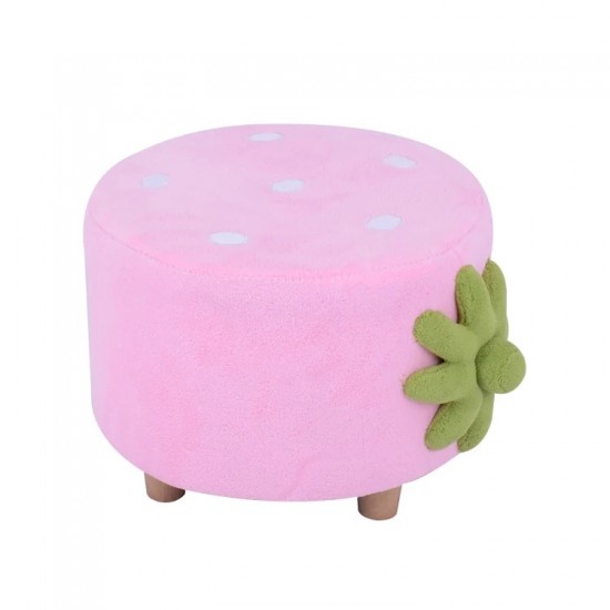 Strawberry Ottoman Stool, Pink - MEGST02