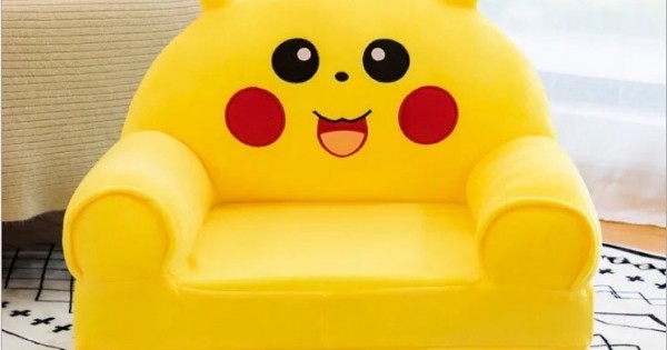 Plush 3-in-1 Foldable Kids Sofa, Pikachu - MEGLL03